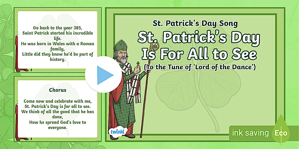 St. Patrick's Day Song PowerPoint (Teacher-Made) - Twinkl