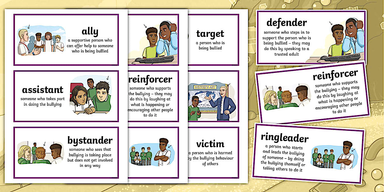 Roles within Bullying KS2 Word Cards with Definitions