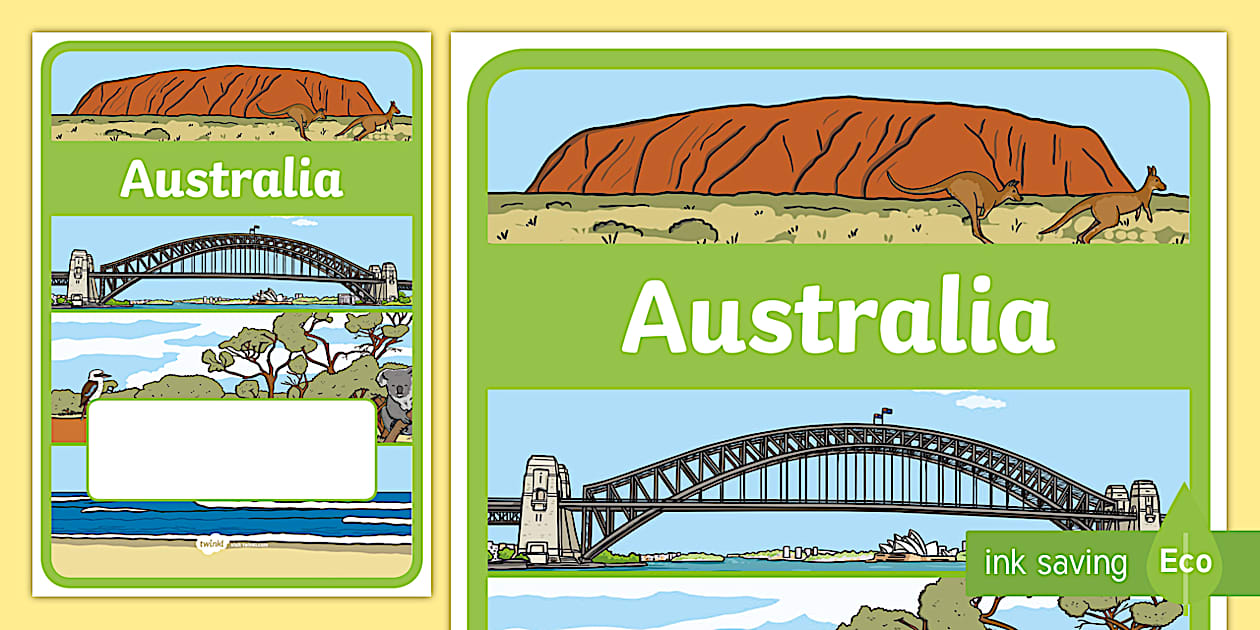Editable Australia Topic Book Cover (Teacher-Made) - Twinkl