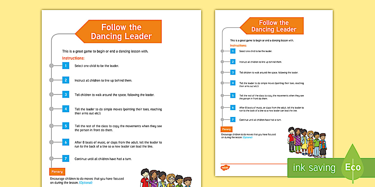 Follow the Dancing Leader Adult Guidance - Twinkl