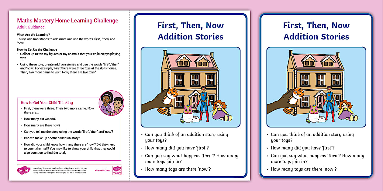👉 Add More Home Learning: First, Then, Now Addition Stories