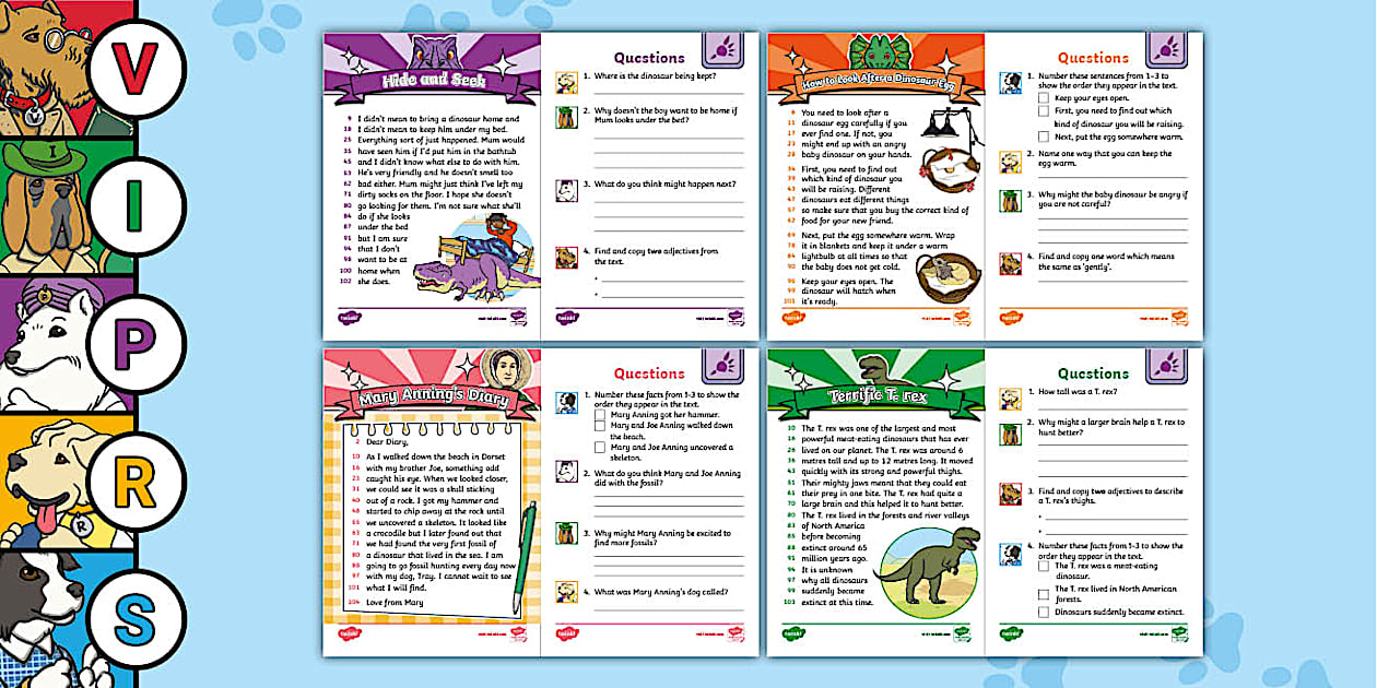 Dinosaur Activity Cards | KS1 60-Second Reads - Twinkl