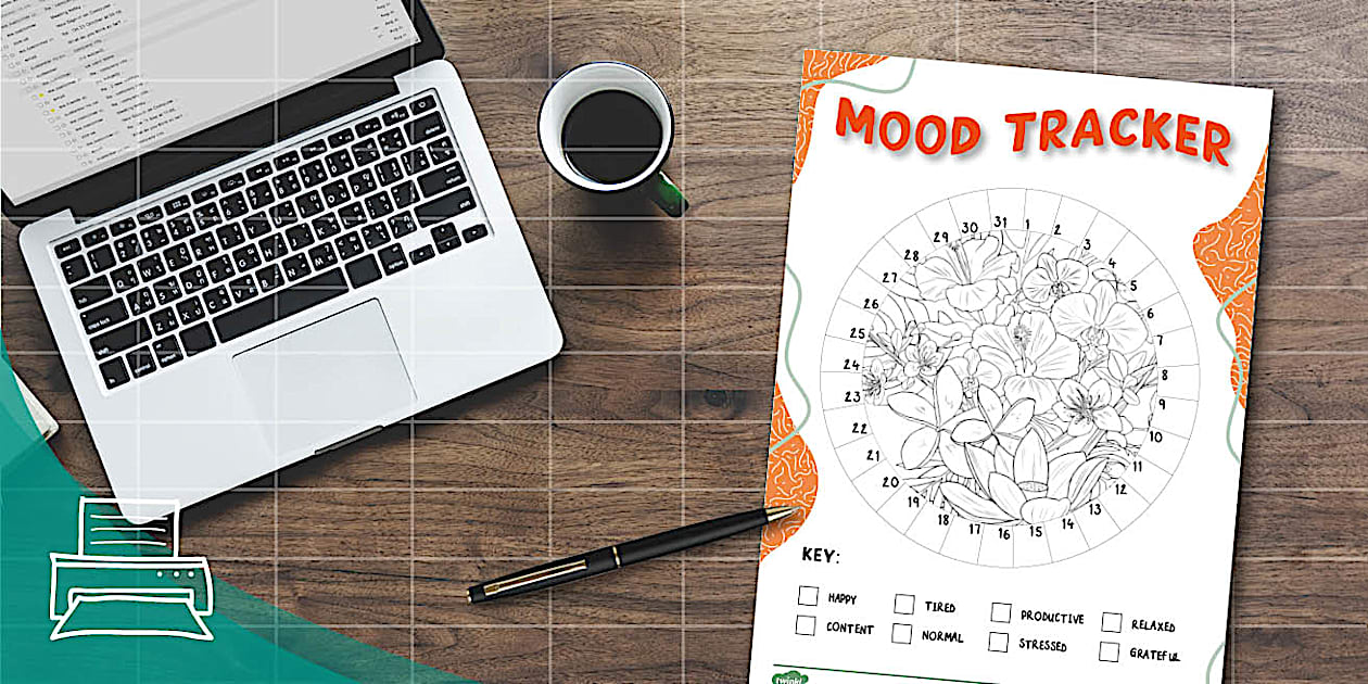 Daily Mood Tracker | Green & Orange | Twinkl Busy Bees