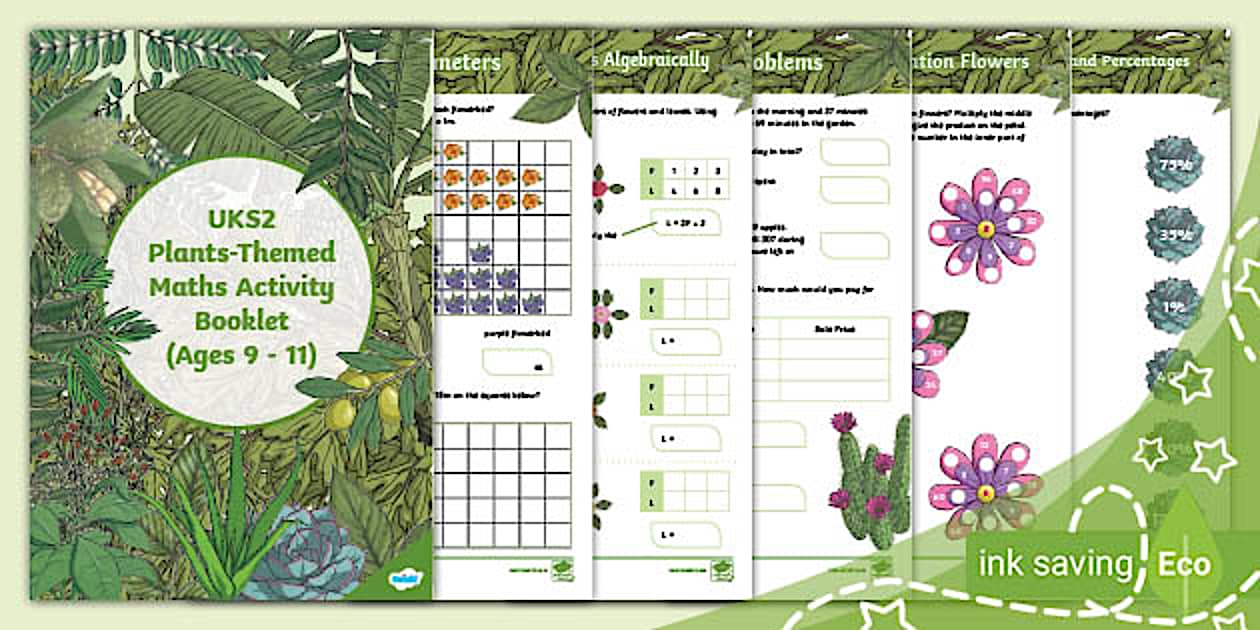 👉 UKS2 Plants-Themed Maths Activity Booklet (Ages 9 - 11)