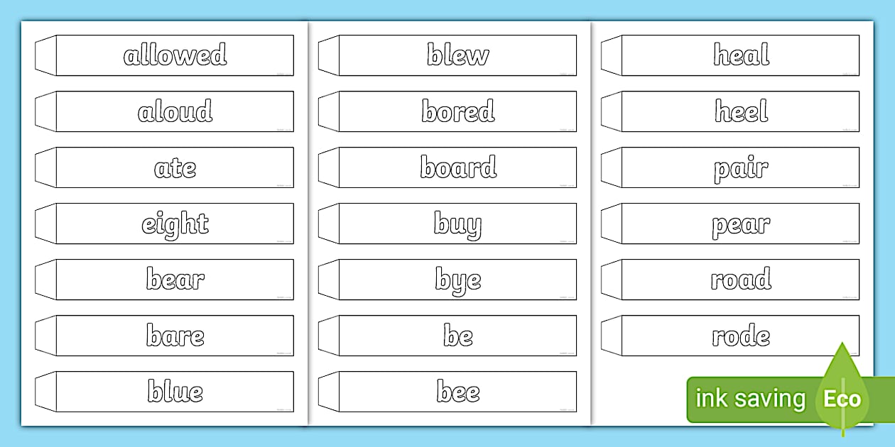 Decorate the Homophone Paper Chains, Homophones - Twinkl