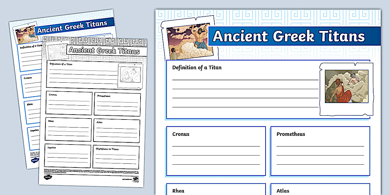 Ancient Greek Titans Fact File Template