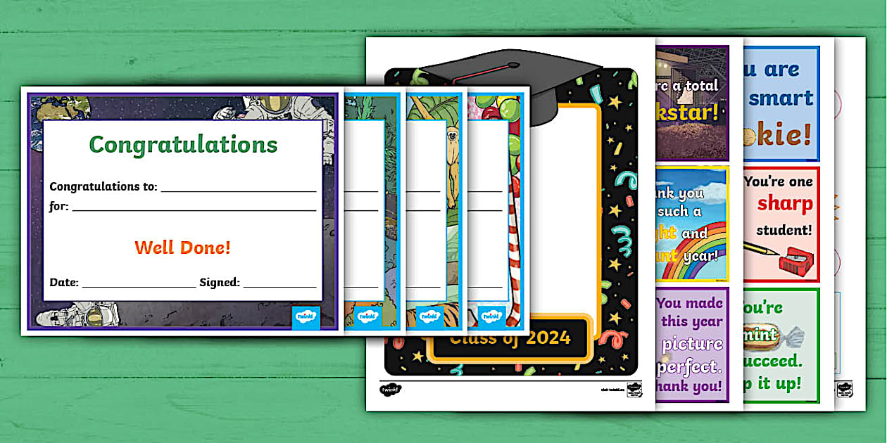 End of School Class Celebration Templates