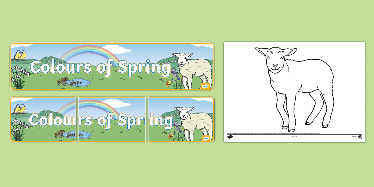 Colours of Spring Banner and Template (teacher made)