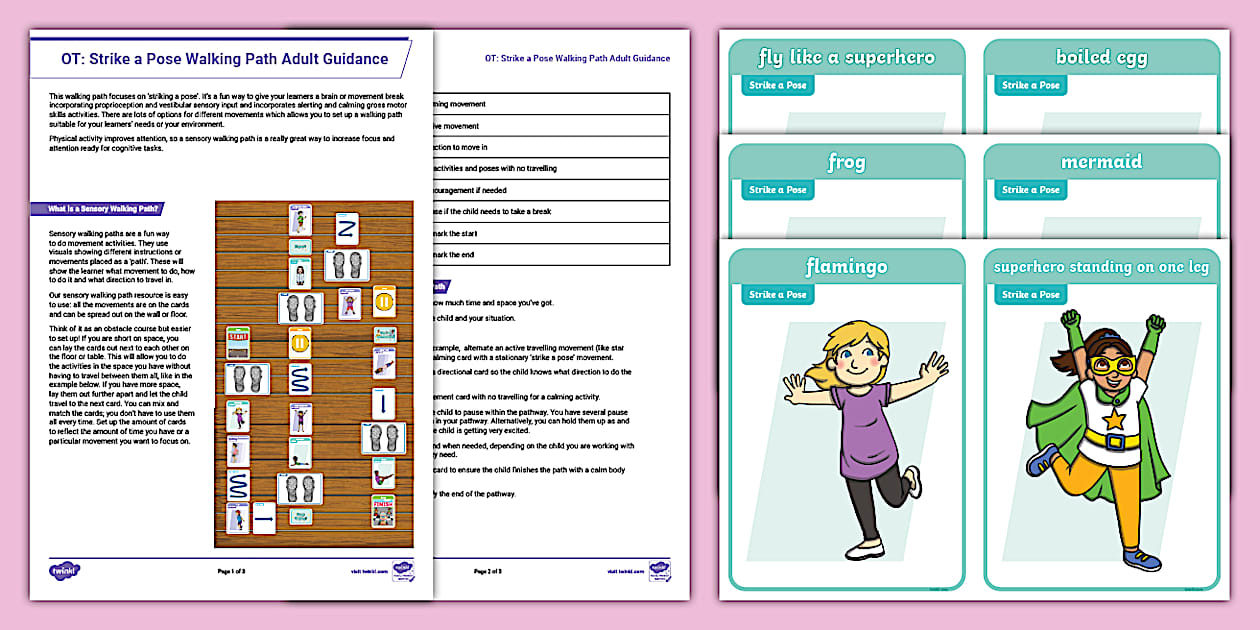 OT: Strike a Pose Sensory Walking Path (teacher made)