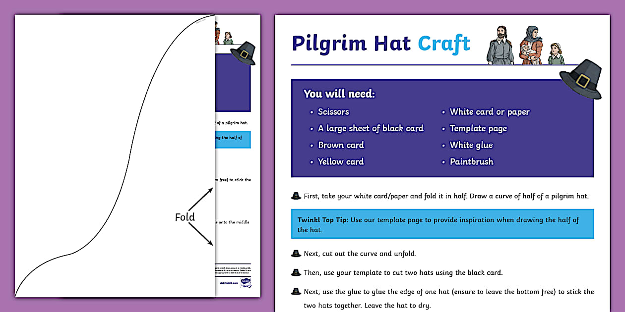 How to Make a Pilgrim Hat Craft (teacher made) - Twinkl