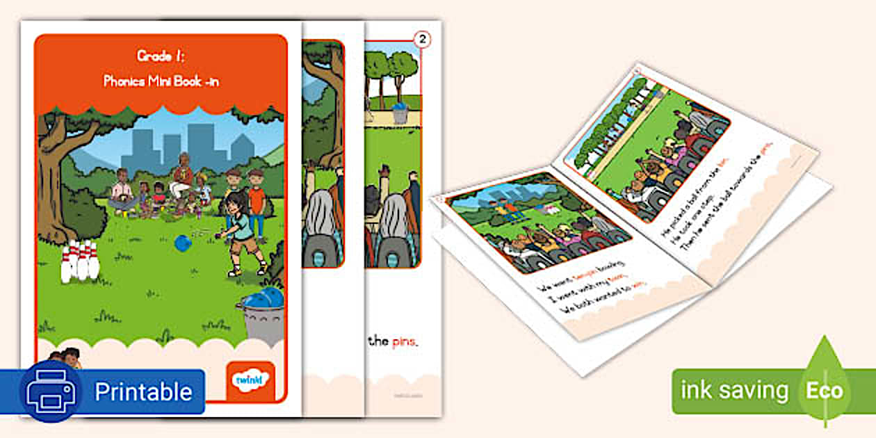 Grade 1 Mini Book: -in (teacher made) - Twinkl