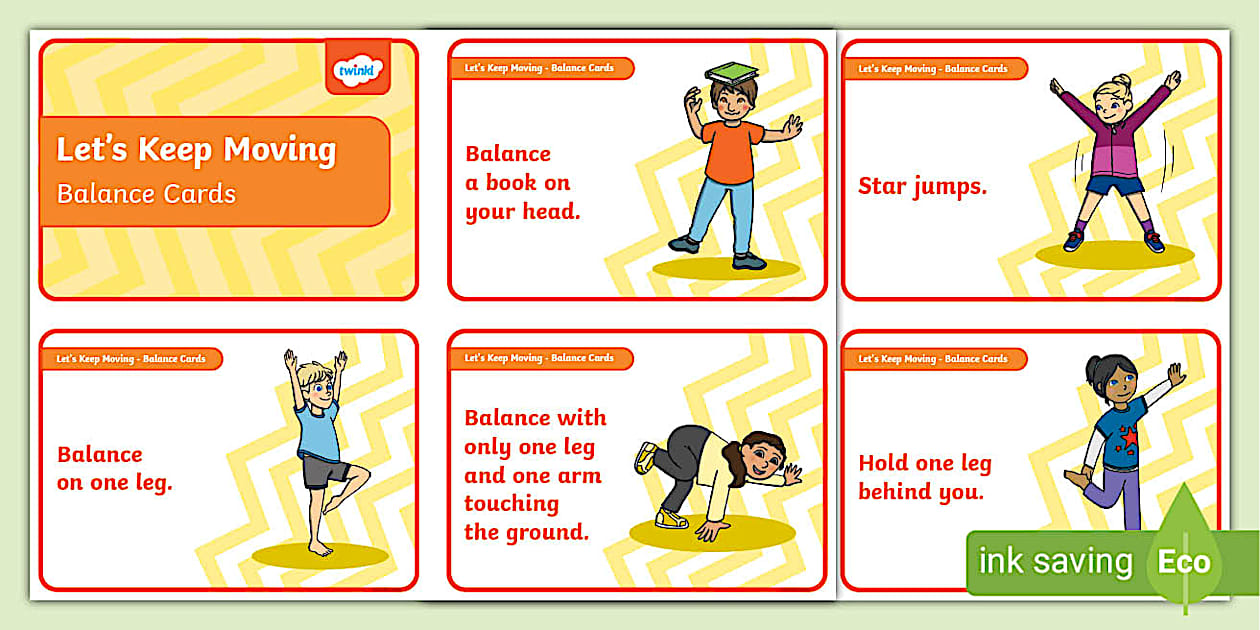 Let's Keep Moving Balance Cards (teacher made) - Twinkl
