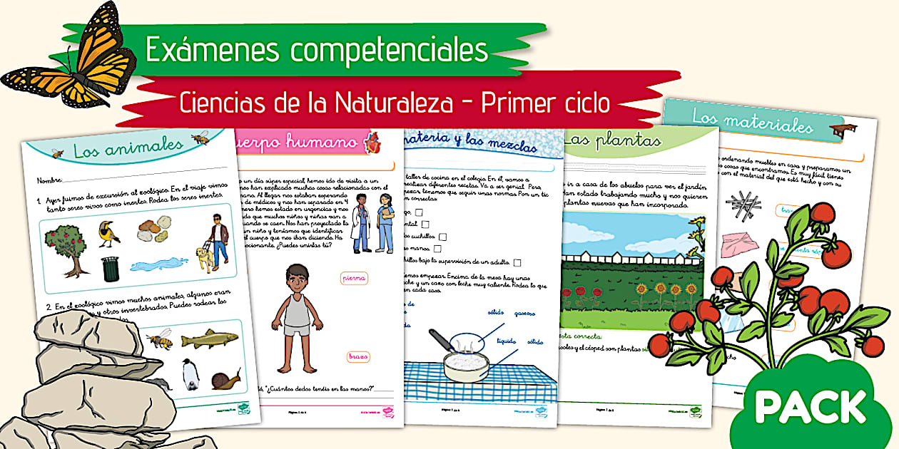 Pack: Exámenes competenciales Ciencias de la Naturaleza - Primer ciclo