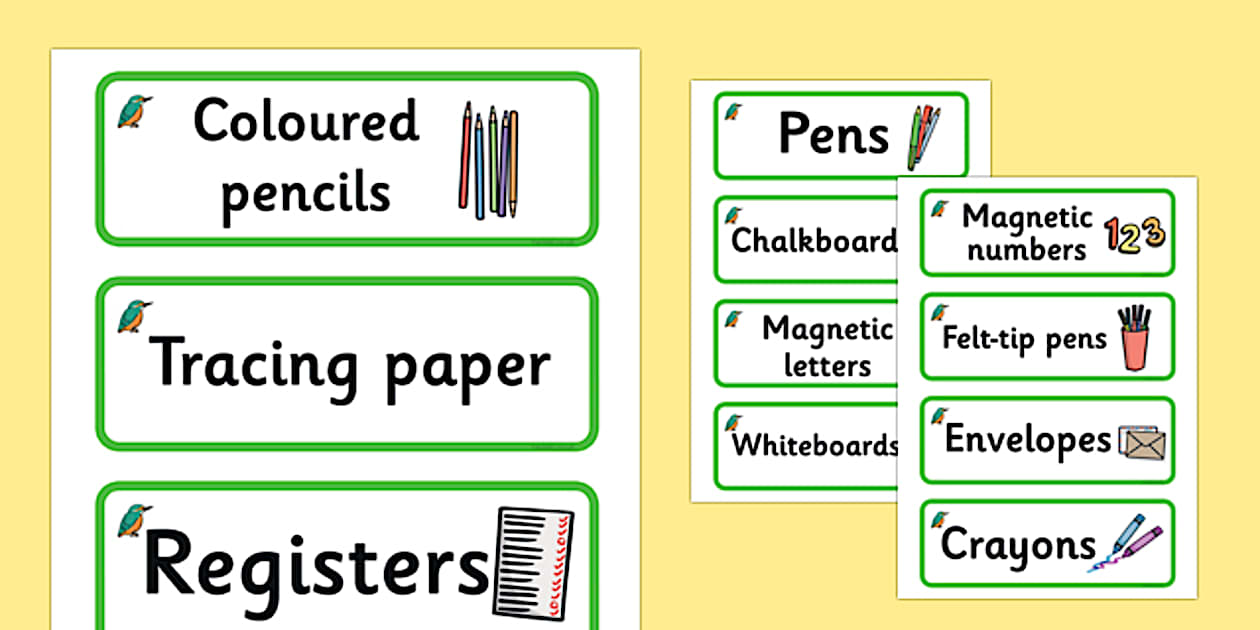 Kingfisher Themed Editable Writing Area Resource Labels