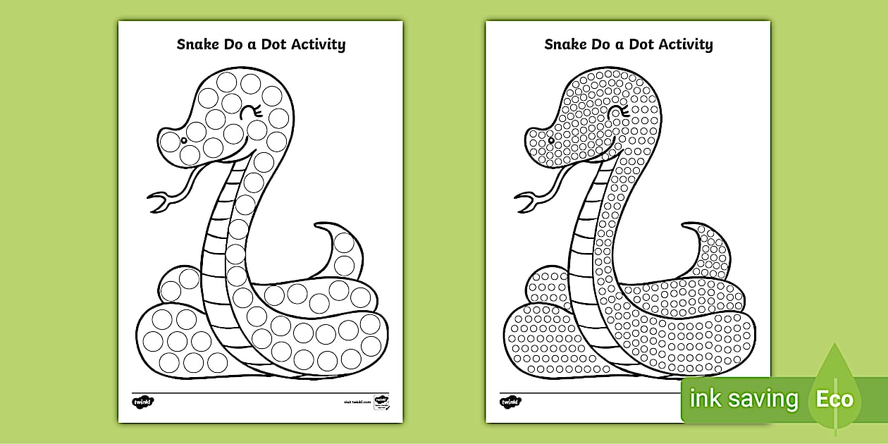 Snake Do a Dot Activity (Teacher-Made) - Twinkl