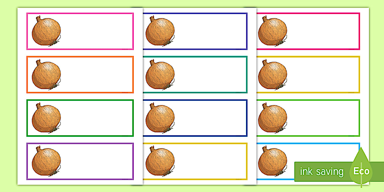 Editable Onion Themed Drawer Name Labels - Twinkl