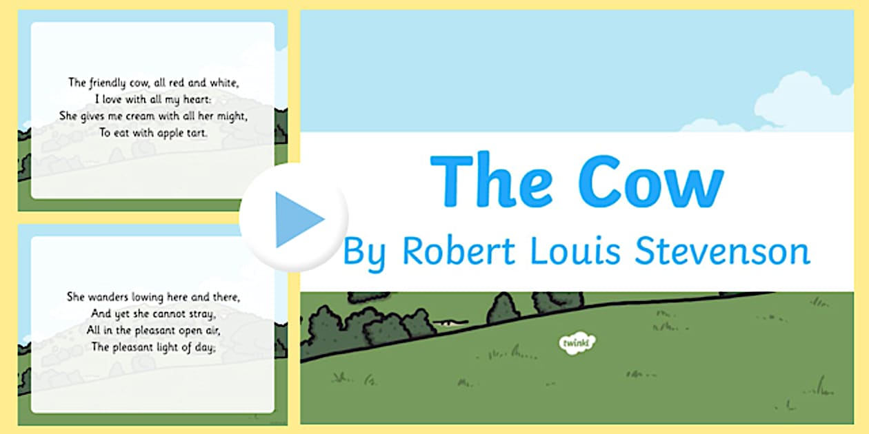 Cursive The Cow by Robert Louis Stevenson PowerPoint