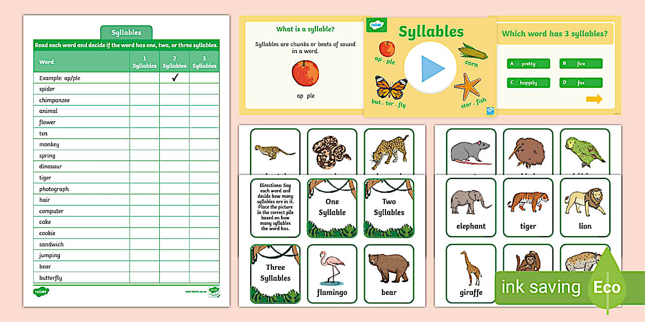 Syllables Activity Pack (Teacher-Made) - Twinkl