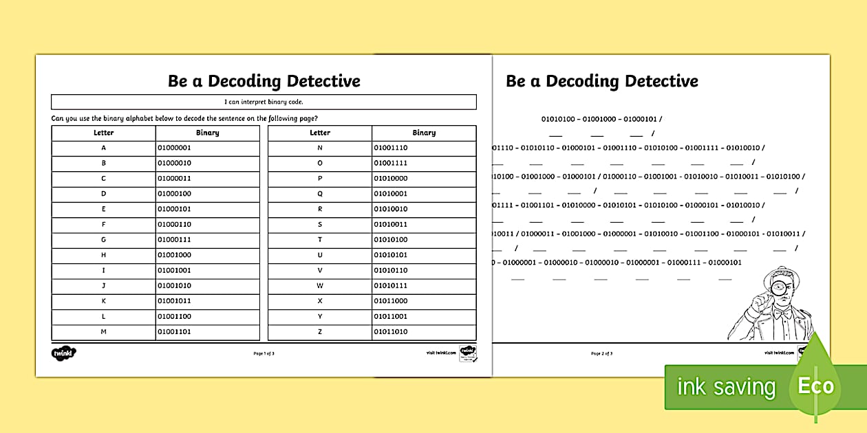 Decoding Detective Worksheet / Worksheet - CfE Digital Learning Week ...