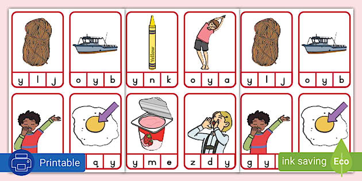 Grade R Phonics: Letter y Peg Card (teacher made) - Twinkl