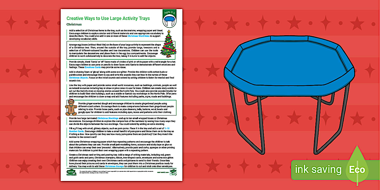 EYFS Ages 3-5 Large Activity Trays: Christmas | Twinkl