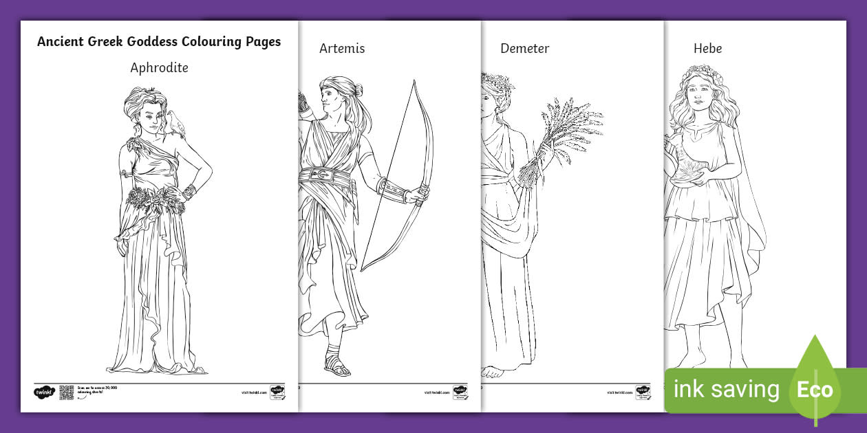 Ancient Greek Goddess Colouring Pages | Resources | Twinkl