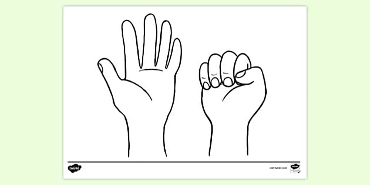 Finger Counting Five Colouring | Colouring Sheets - Twinkl