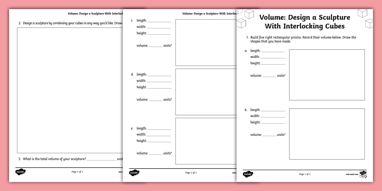 Volume: Design a Sculpture With Interlocking Cubes Challenge