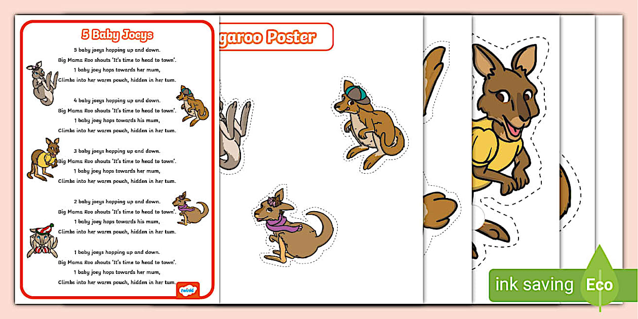 Kangaroo Finger Counting Rhyme丨Nursery Rhymes. - Twinkl