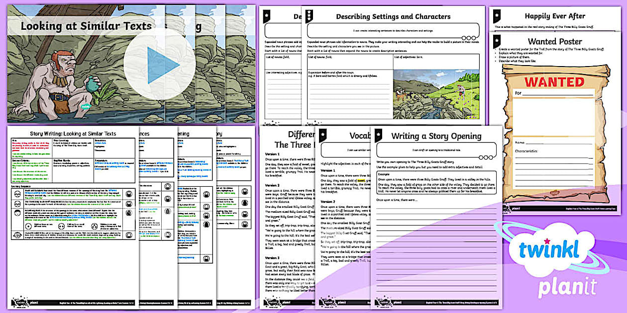 PlanIt Y4 Traditional Tales: The Three Billy Goats Gruff Story Writing ...