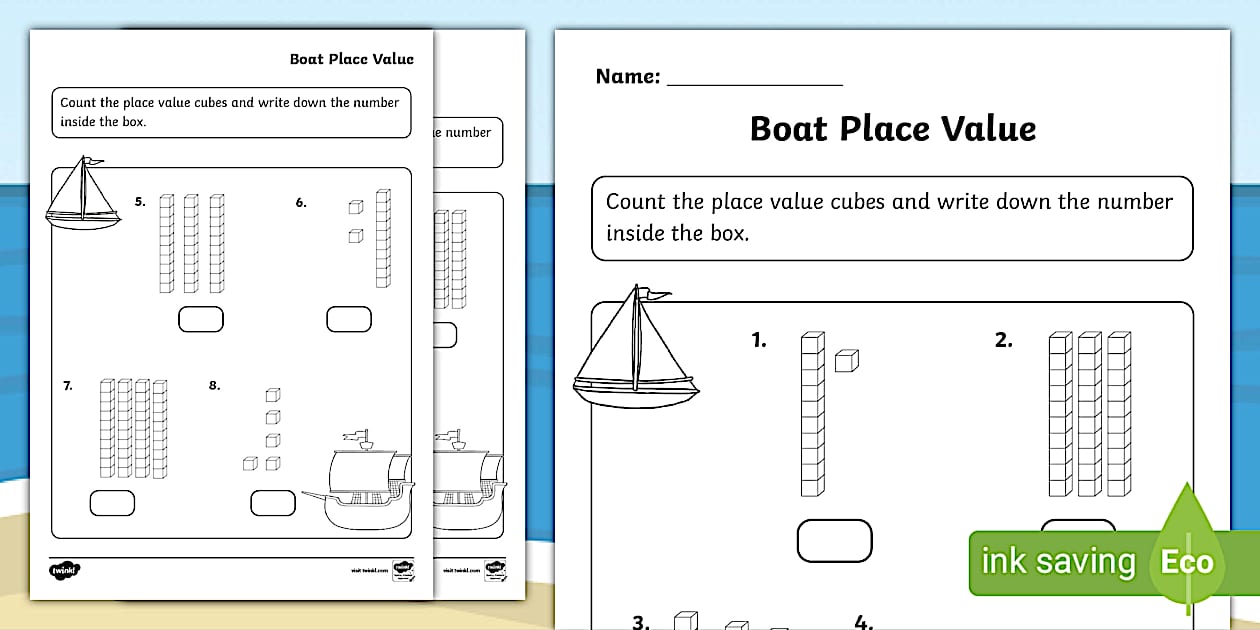 Boat Place Value Activity Sheet (teacher made) - Twinkl