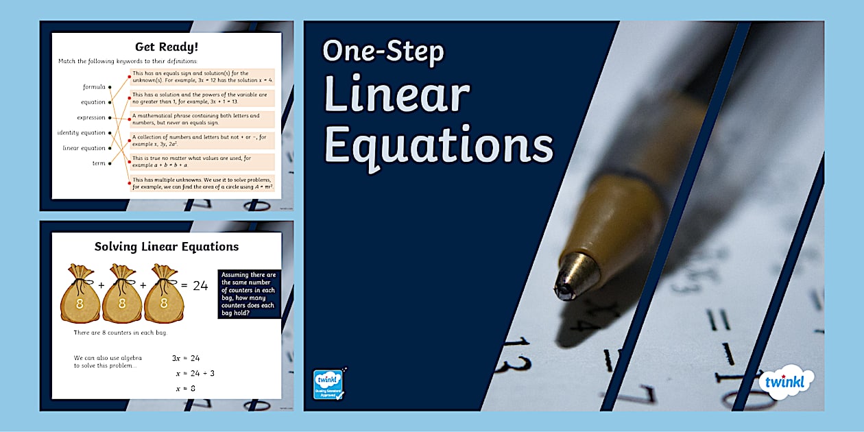 One-Step Linear Equations PowerPoint (teacher made) - Twinkl