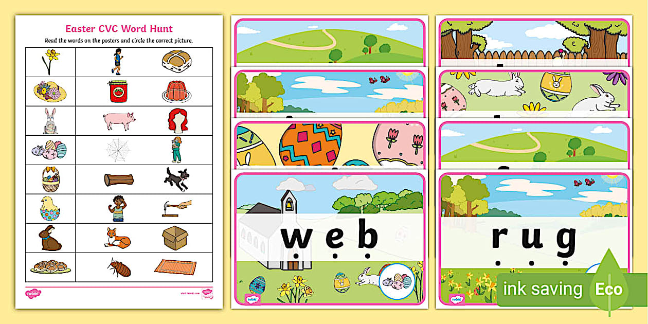 Easter CVC Word Hunt (Teacher-Made) - Twinkl