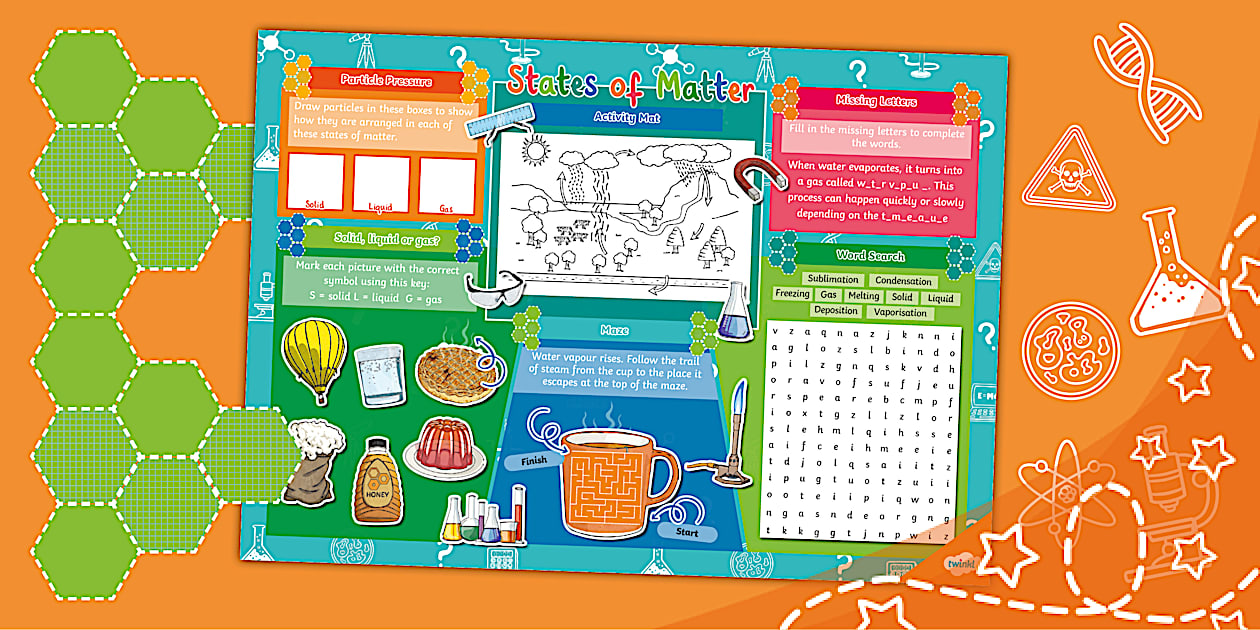 States of Matter Activity Mat (Ages 7 - 11) (teacher made)