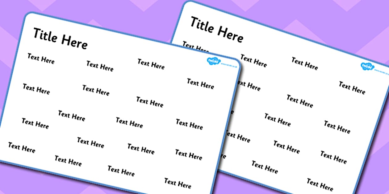 Blank Word Mat Template - Primary Resources - Twinkl