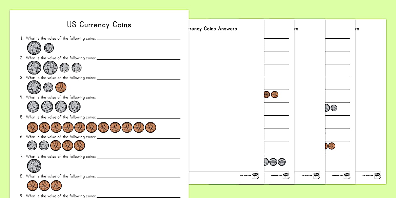 Middle Ability U.S. Money Coins Activities - Twinkl