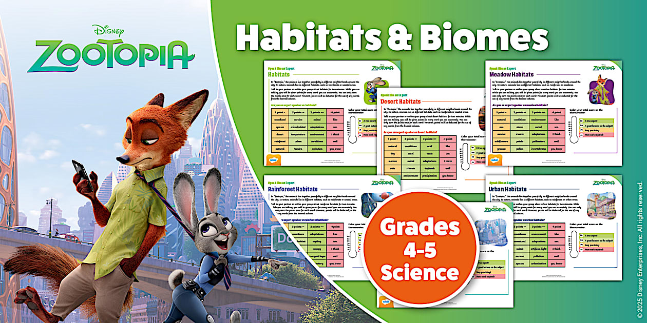 Zootopia: Speak Like an Expert —Habitats and Biomes Activity