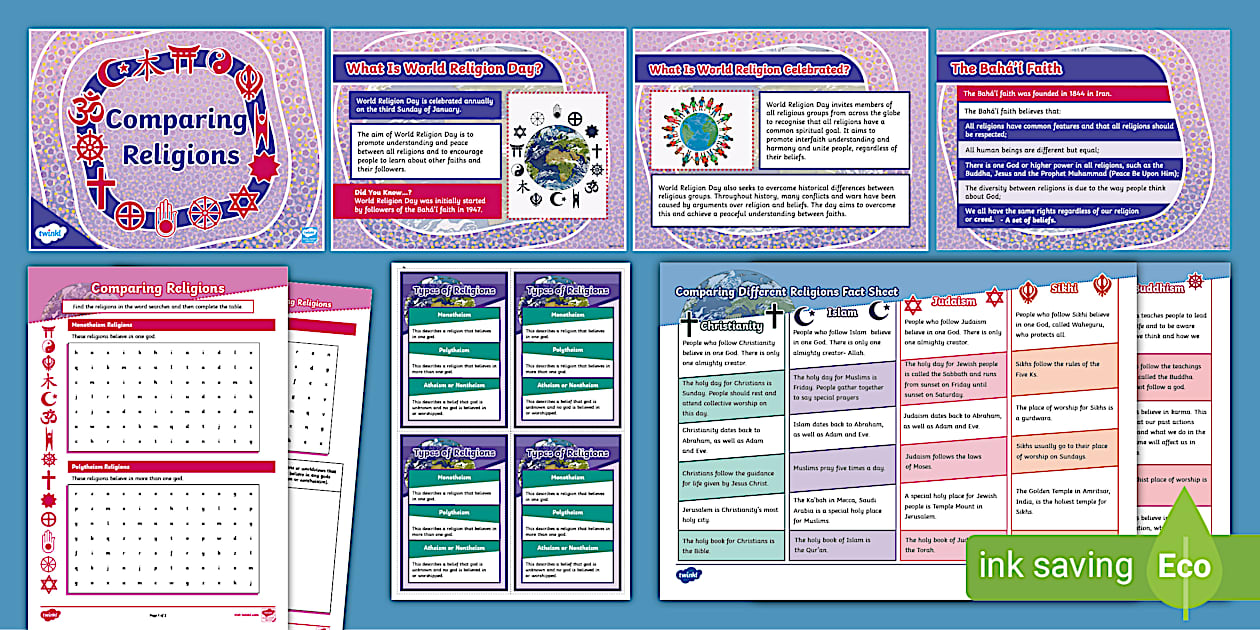KS2 World Religion Day Comparing Religions Teaching Pack