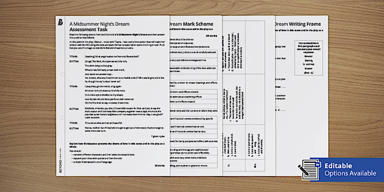 A Midsummer Night's Dream KS3 Assessment | Beyond