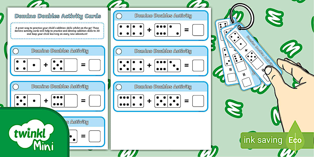 Twinkl Mini Domino Doubles Activity Cards (teacher made)