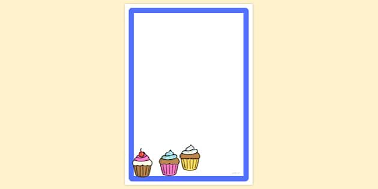 Simple Blank Cupcakes New Page Border | Page Borders