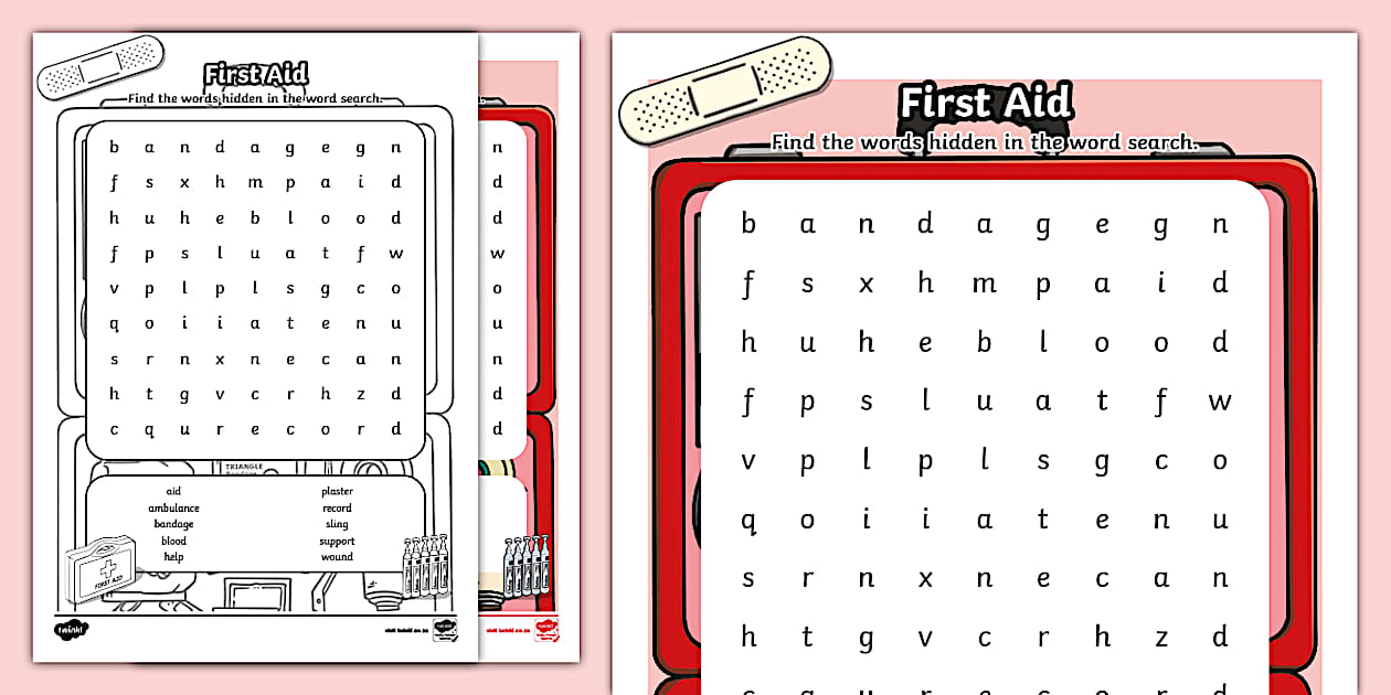 First Aid Word Search (teacher made) - Twinkl