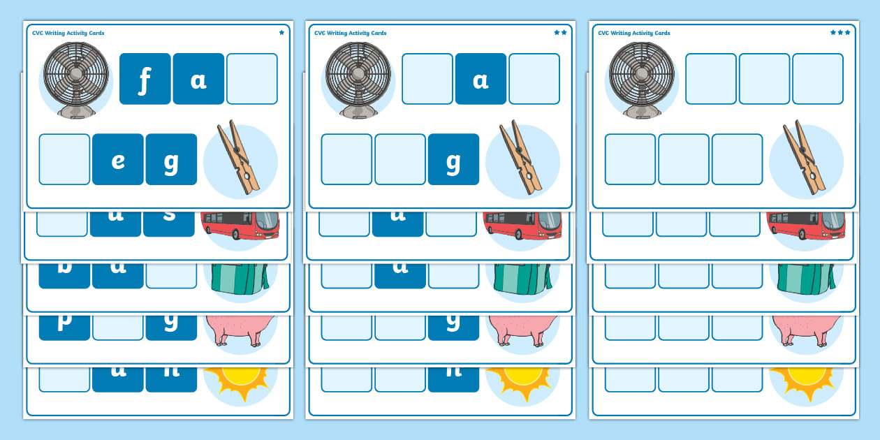 CVC Writing Activity Cards (teacher made) - Twinkl