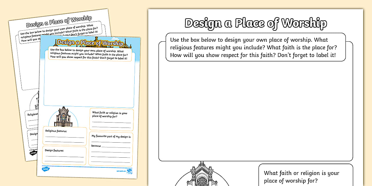 Design a Place of Worship Worksheet (Teacher-Made) - Twinkl