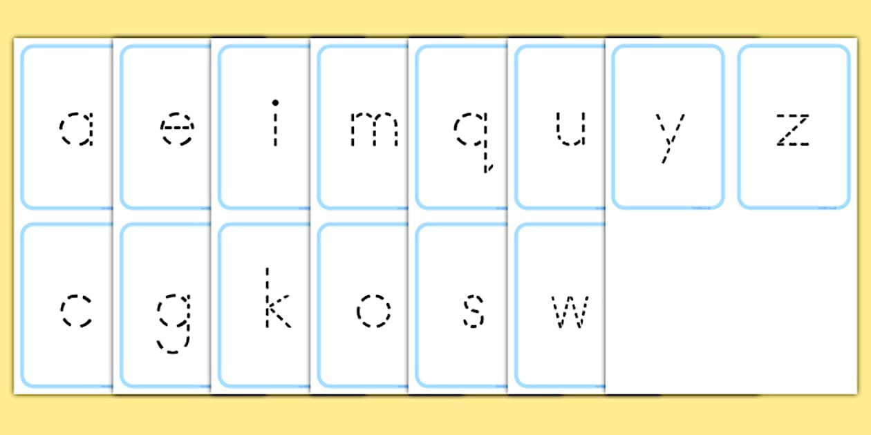 NSW Alphabet Dotted Letter Writing Letter Formation Flash Cards