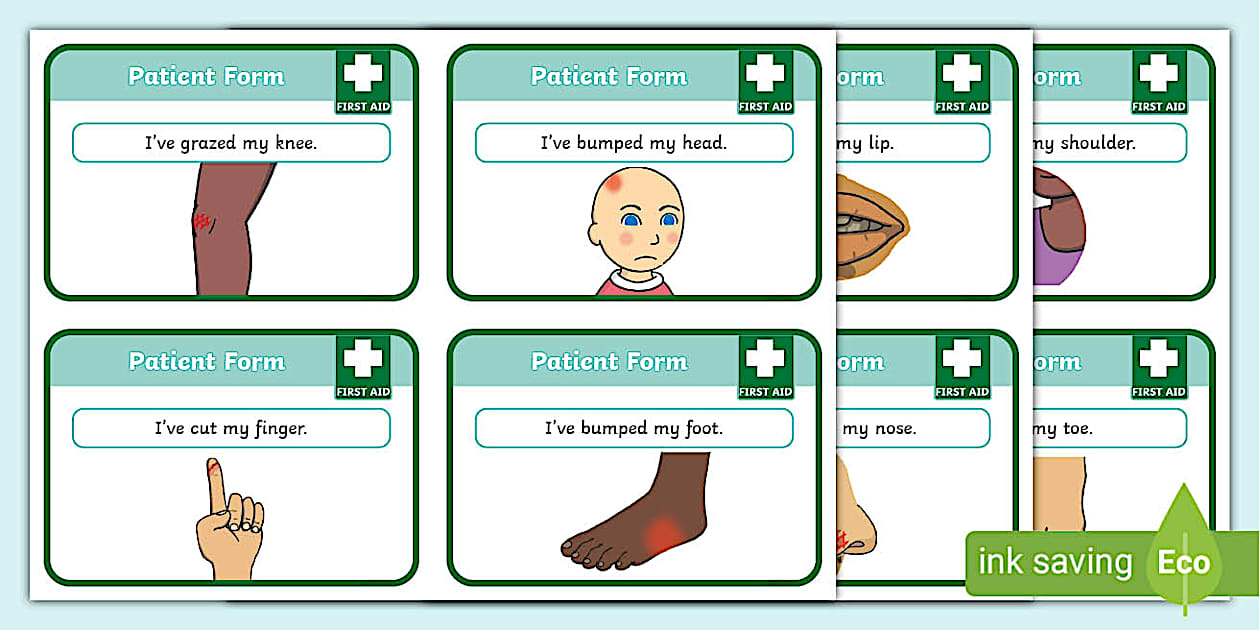 First Aid Role-Play Patient Cards | Twinkl (teacher made)