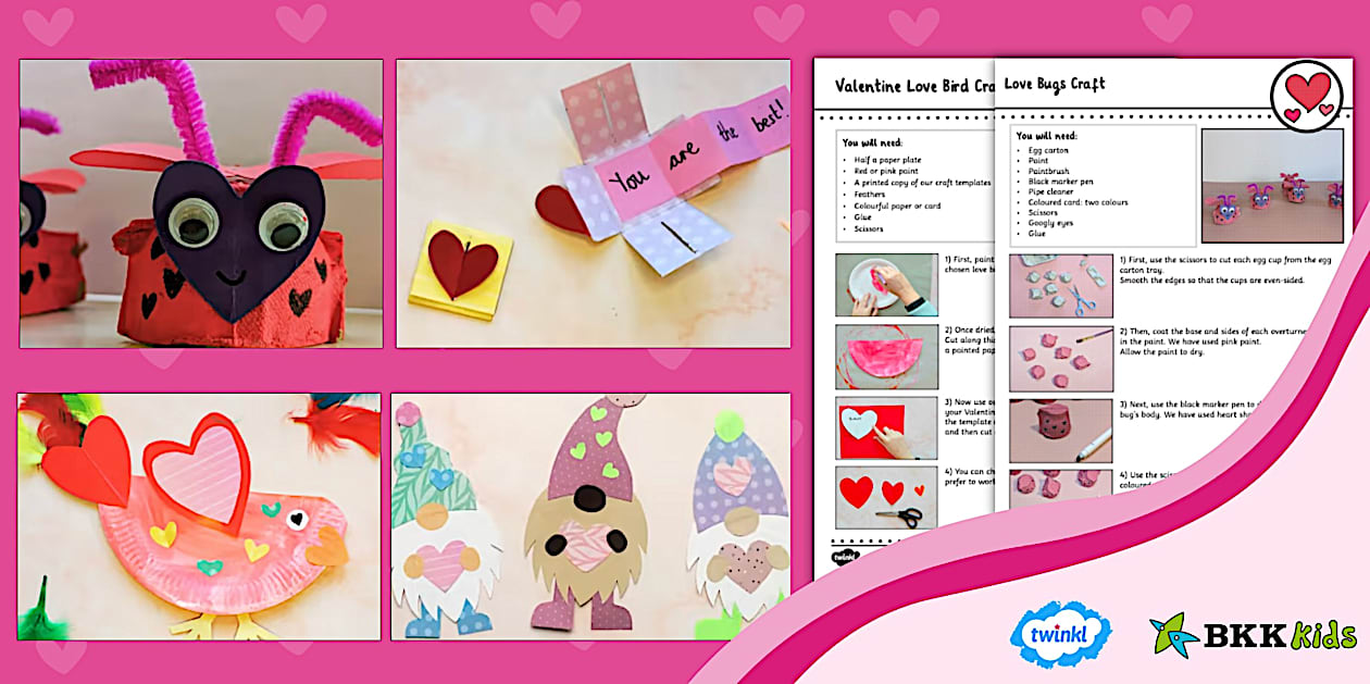 FREE! - Twinkl x BKK Kids Valentine's Day Craft Activity Pack