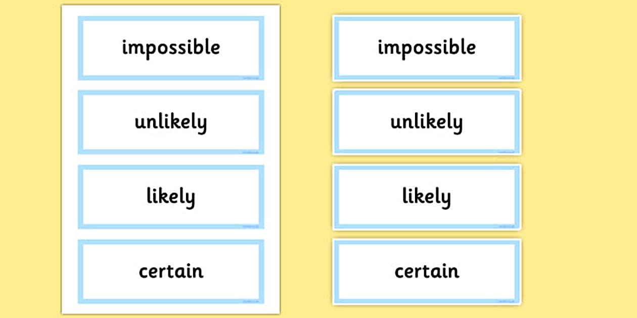 Editable Probability Word Cards (teacher made) - Twinkl