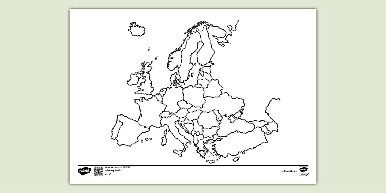 Map Of Europe Colouring Sheet | European Day of Languages