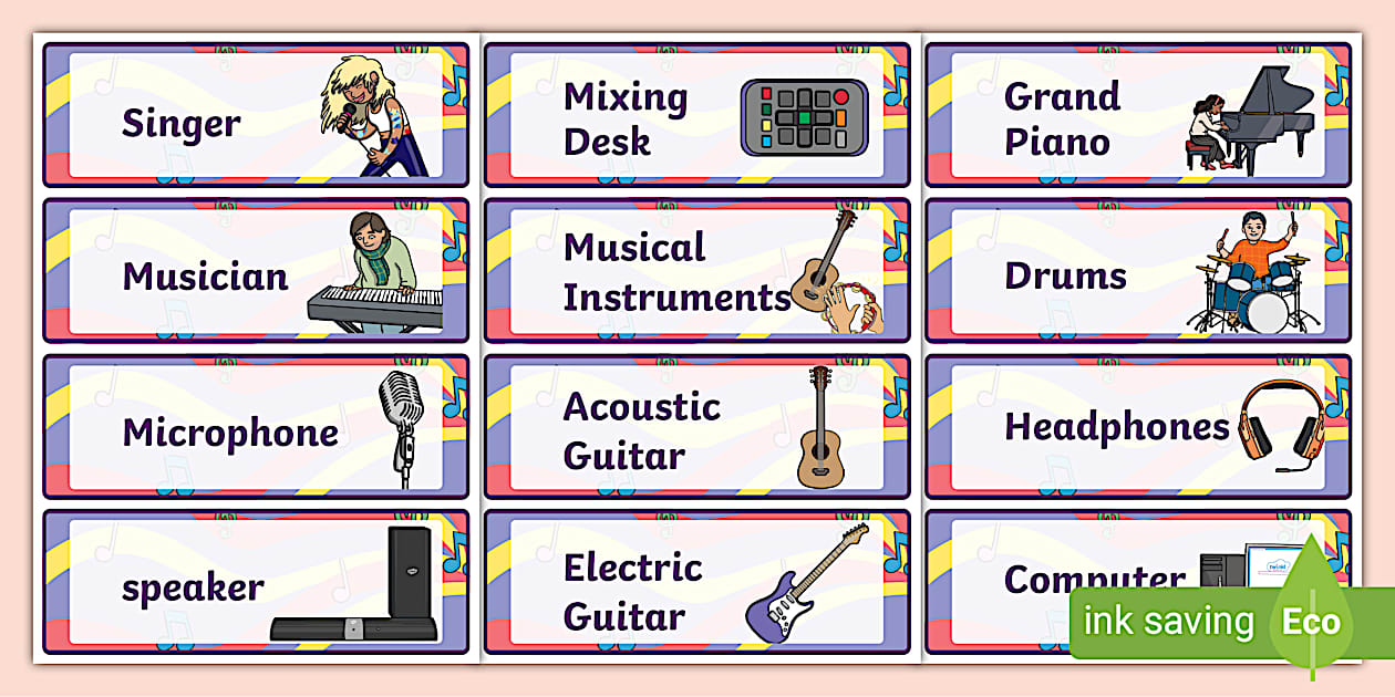 Music Production Studio Role Play Labels (teacher made)